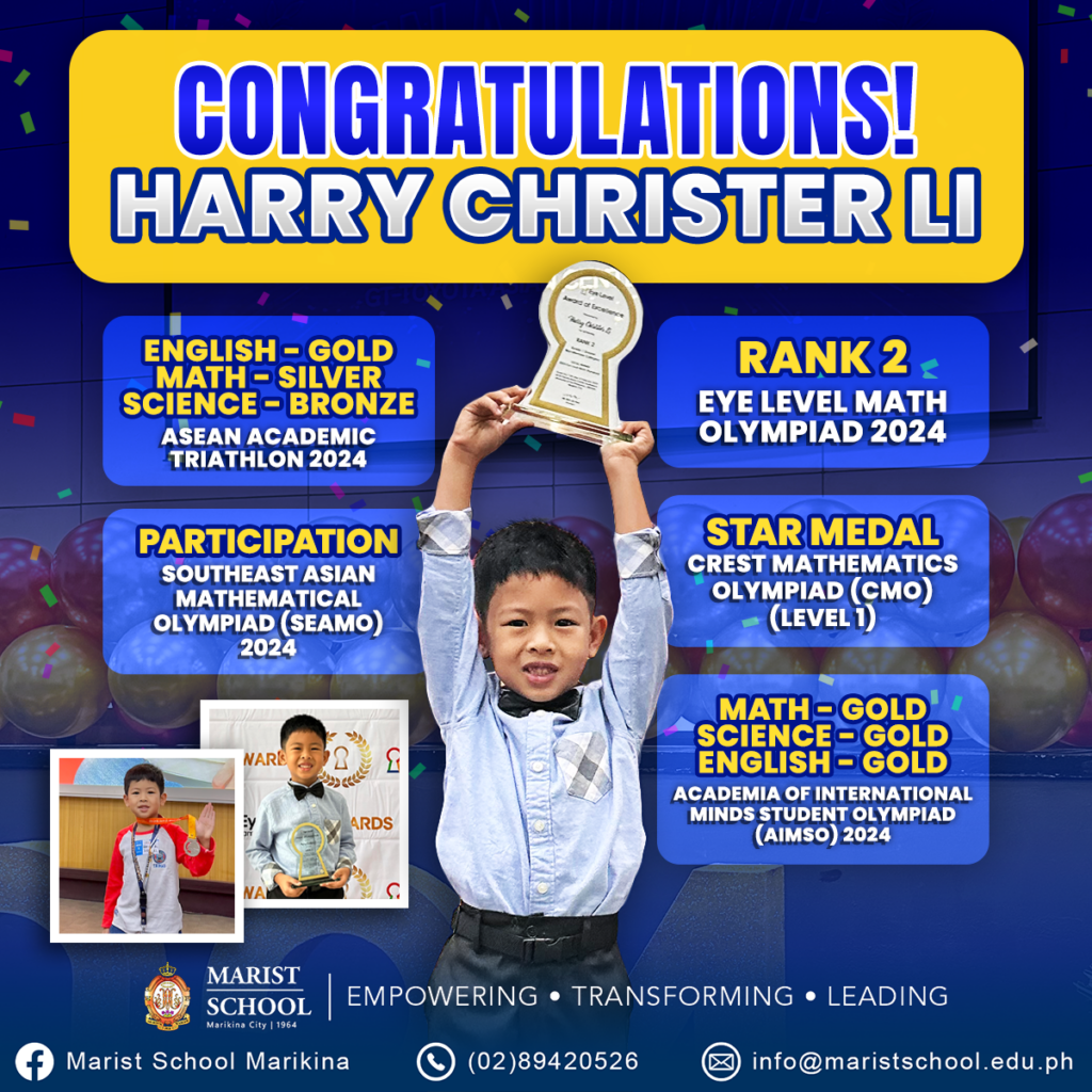 Congratulations Harry Christer Li! – Marist School Marikina